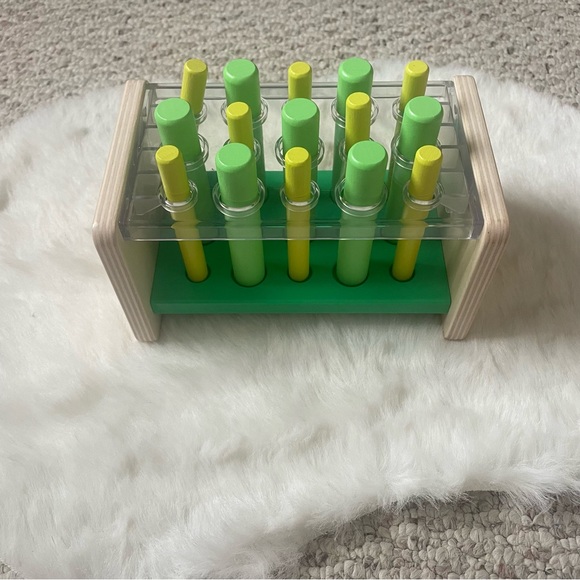 LOVEVERY | Toys | Lovevery Wooden Test Tube Rack Toy Green And Yellow ...
